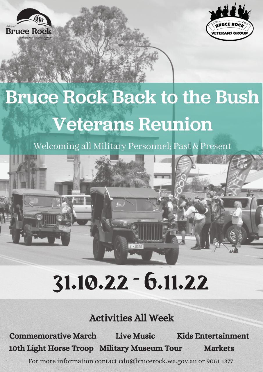 Back to the Bush Veterans Reunion » Shire of Bruce Rock